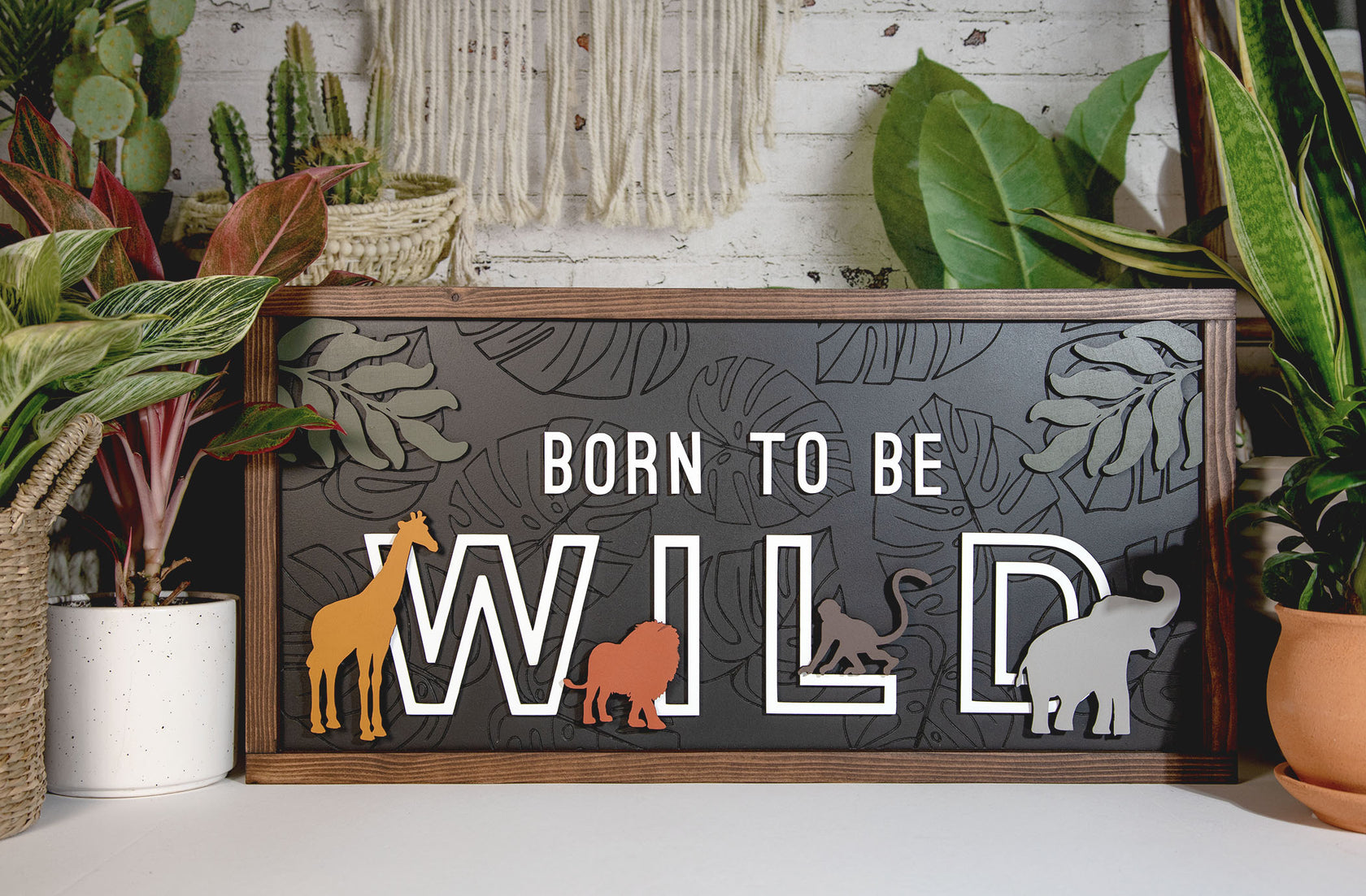 Born To Be Wild Jungle Nursery Wood Sign 24x12 – The Tipsy Anvil Co.