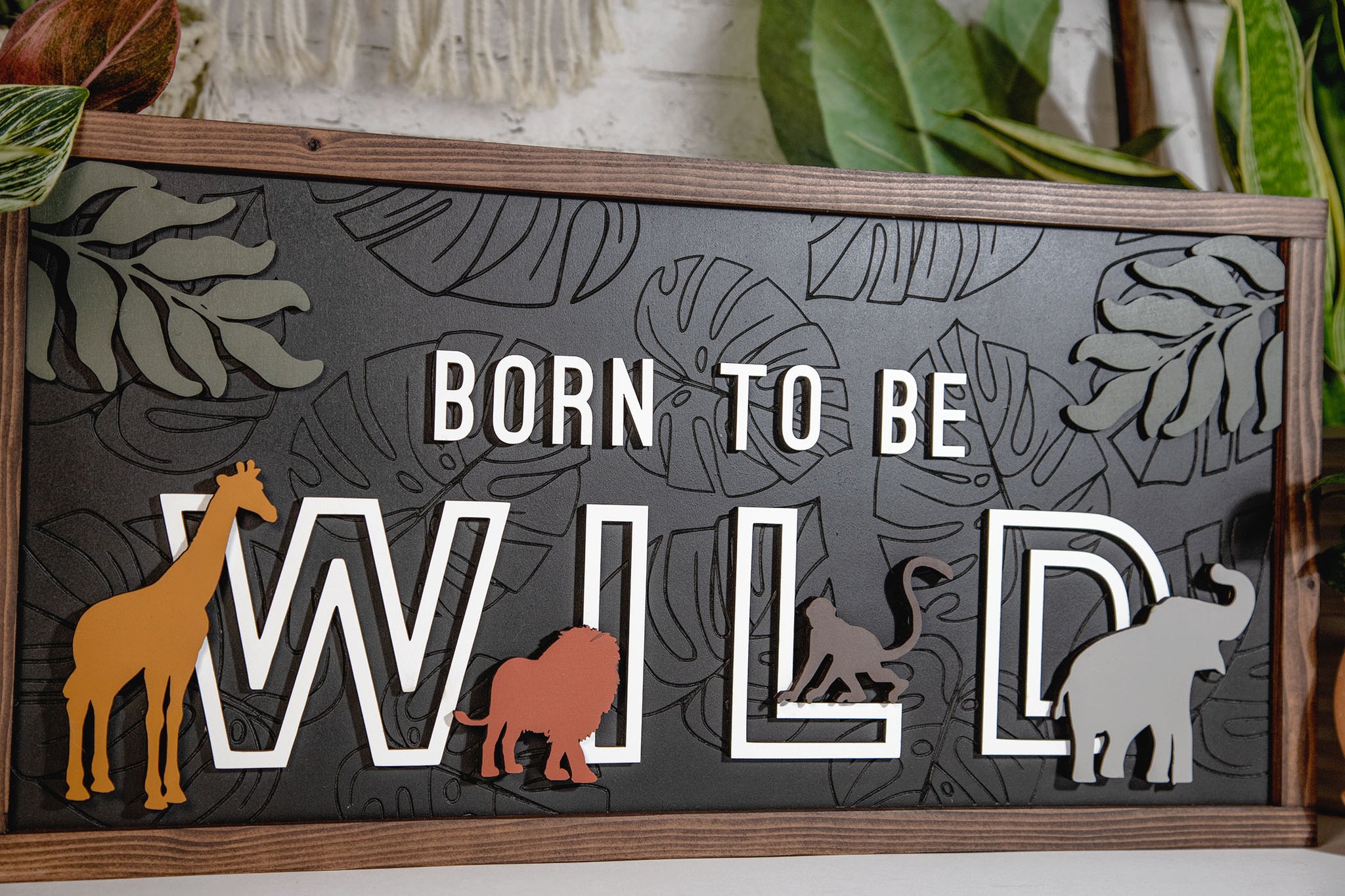 Born To Be Wild Jungle Nursery Wood Sign 24x12 – The Tipsy Anvil Co.