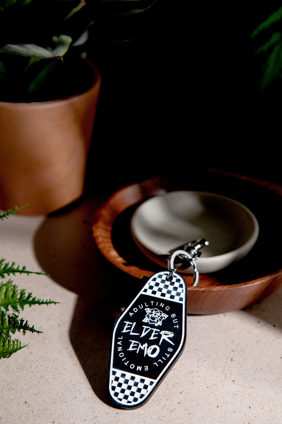 Elder Emo Acrylic Retro Keychain – The Tipsy Anvil Co.