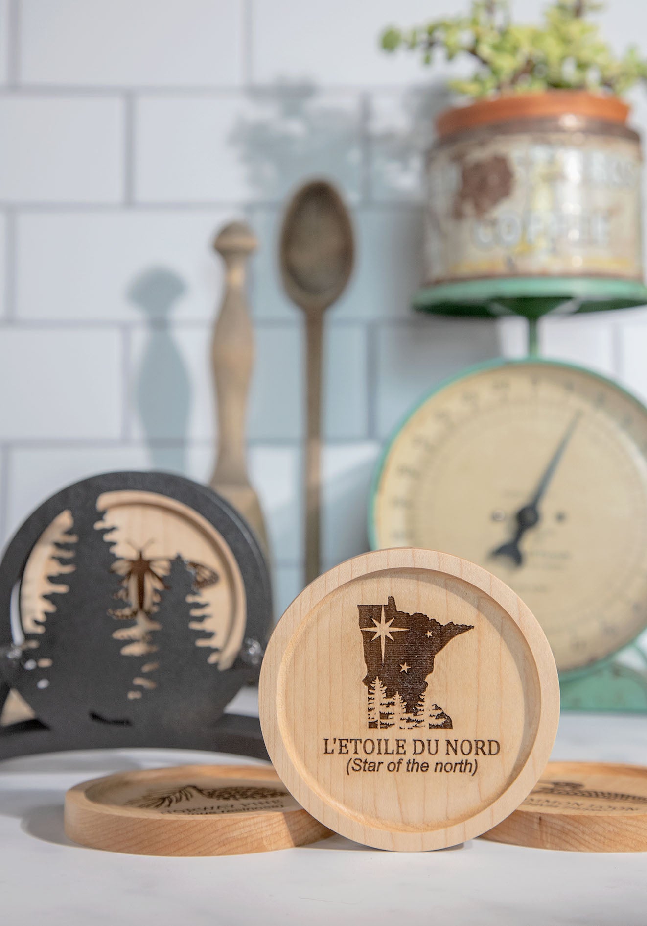 Minnesota Themed Wood Coaster Set – The Tipsy Anvil Co.