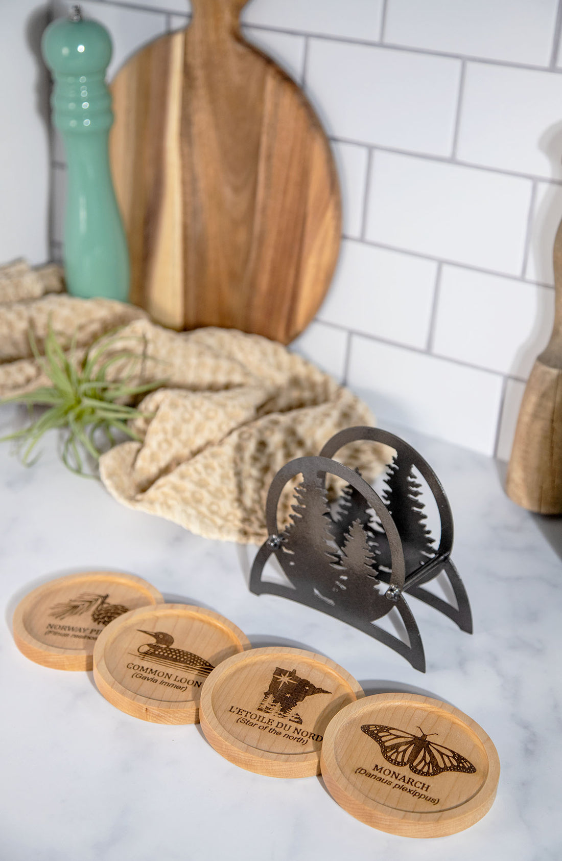 Minnesota Themed Wood Coaster Set – The Tipsy Anvil Co.