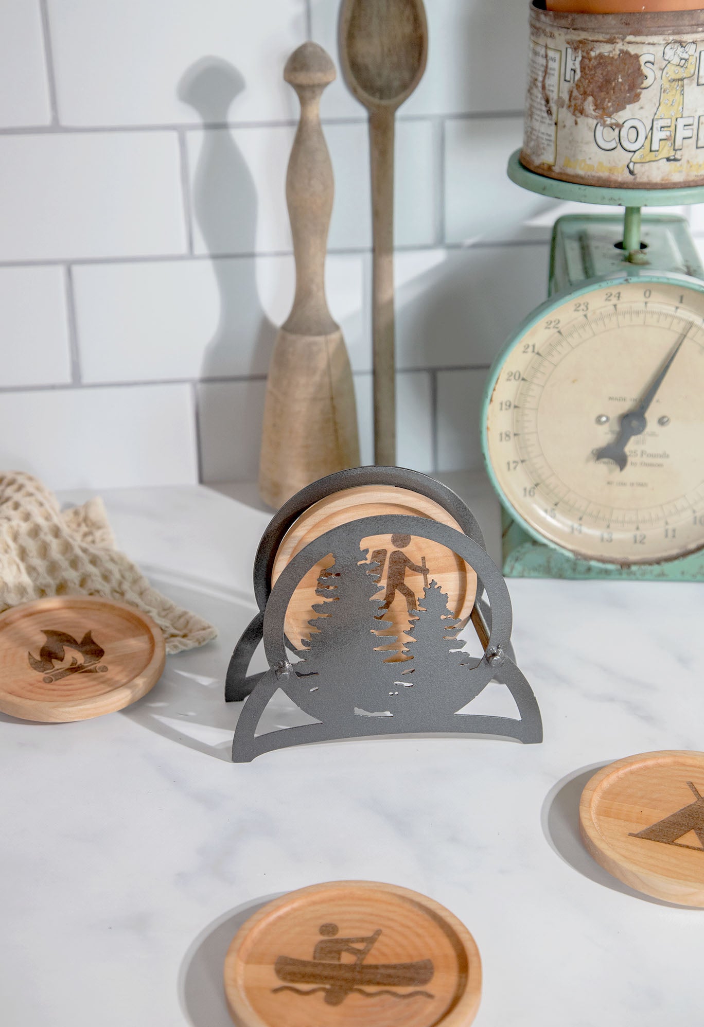 Outdoor Adventures Wood Coaster Set – The Tipsy Anvil Co.