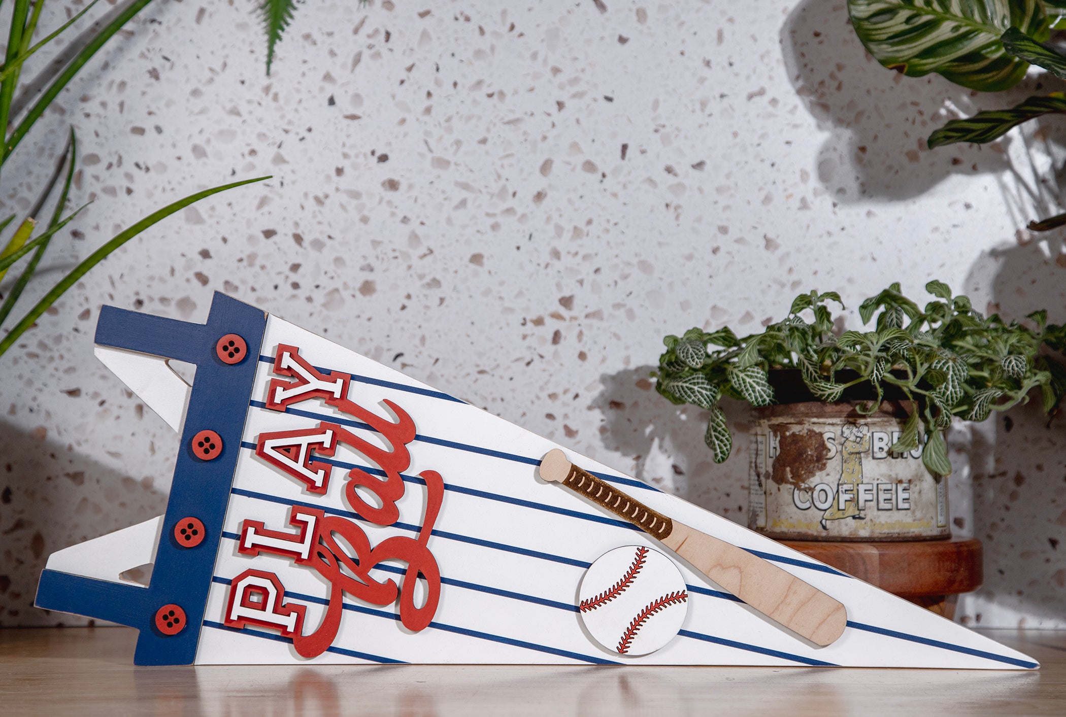 Play Ball Wood Pennant Sign – The Tipsy Anvil Co.