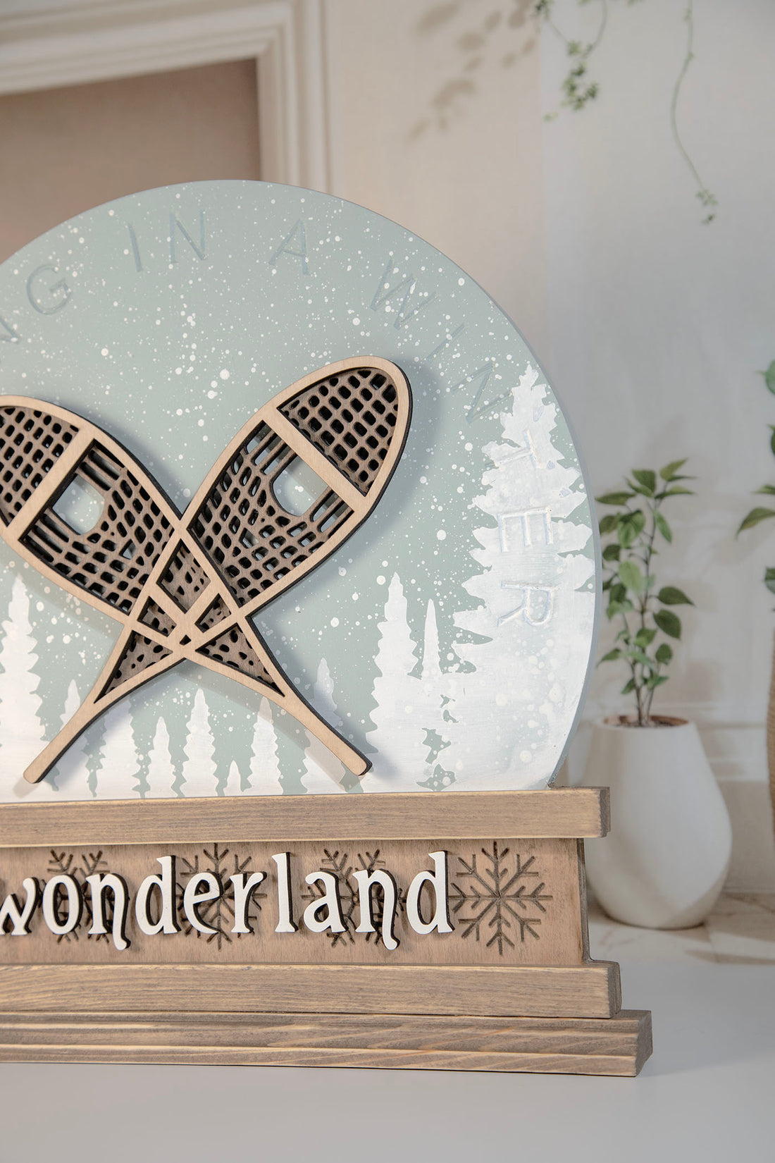 Walking Winter Wonderland Snowshoe Sign 14x15 Inches – The Tipsy Anvil Co.
