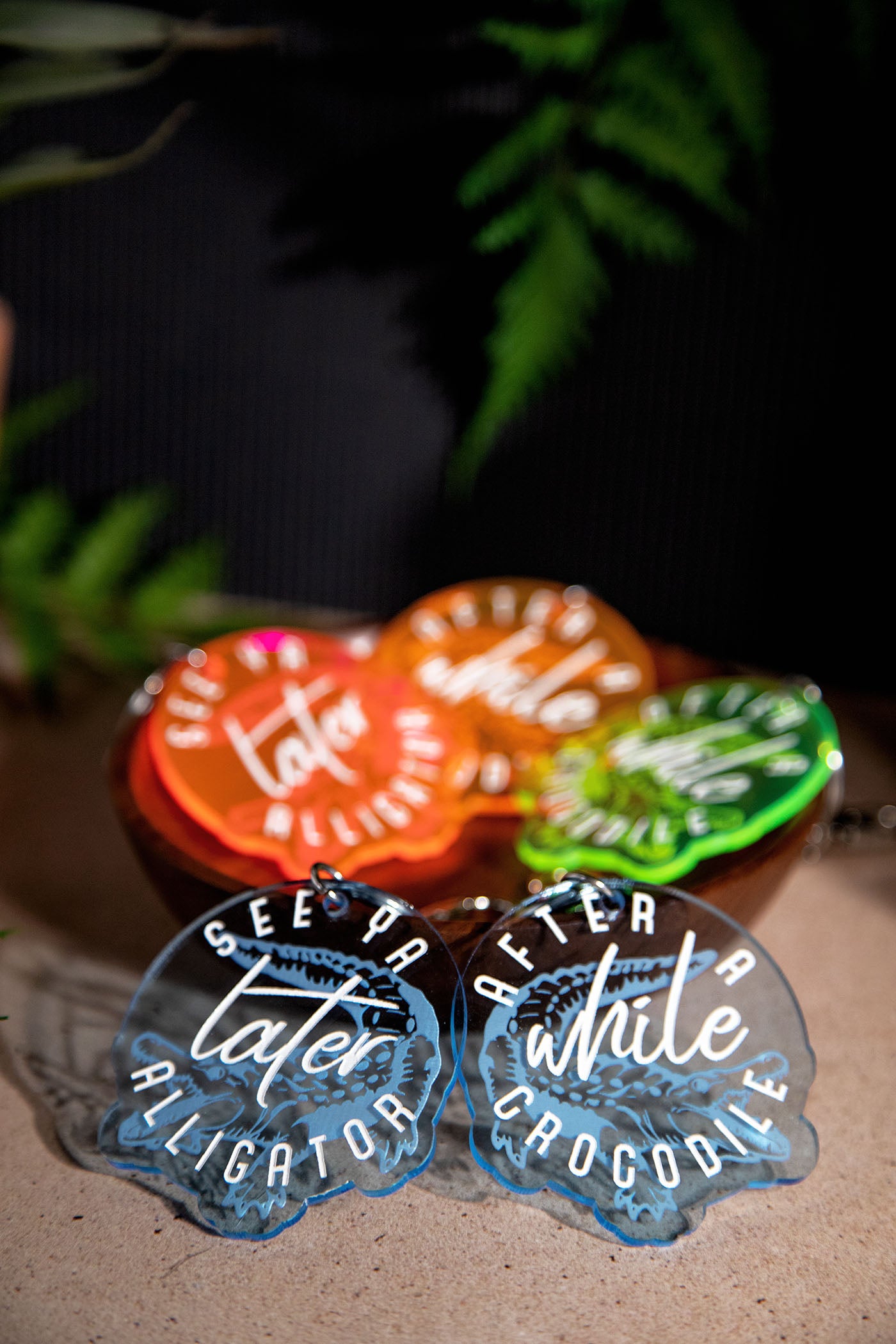 See You Later Alligator BFF Set Fluorescent Acrylic Retro Keychain ...
