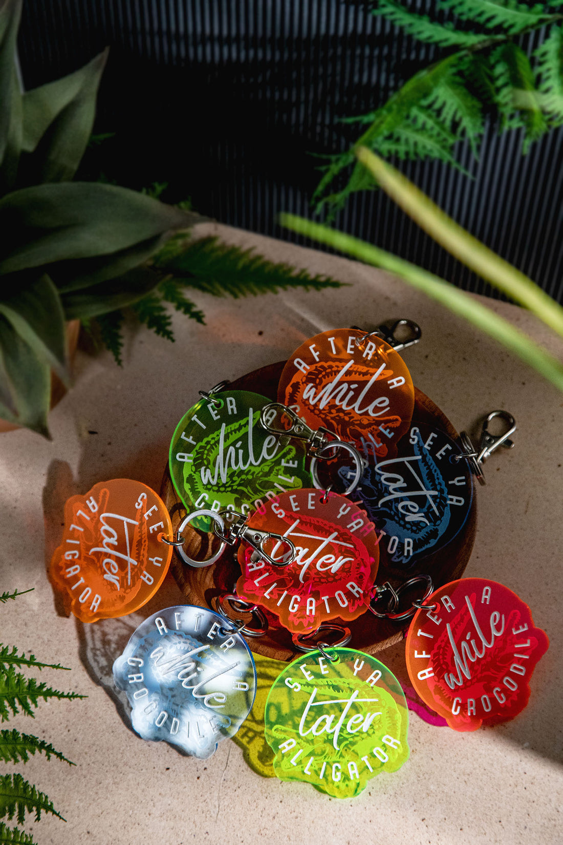 See You Later Alligator BFF Set Fluorescent Acrylic Retro Keychain ...