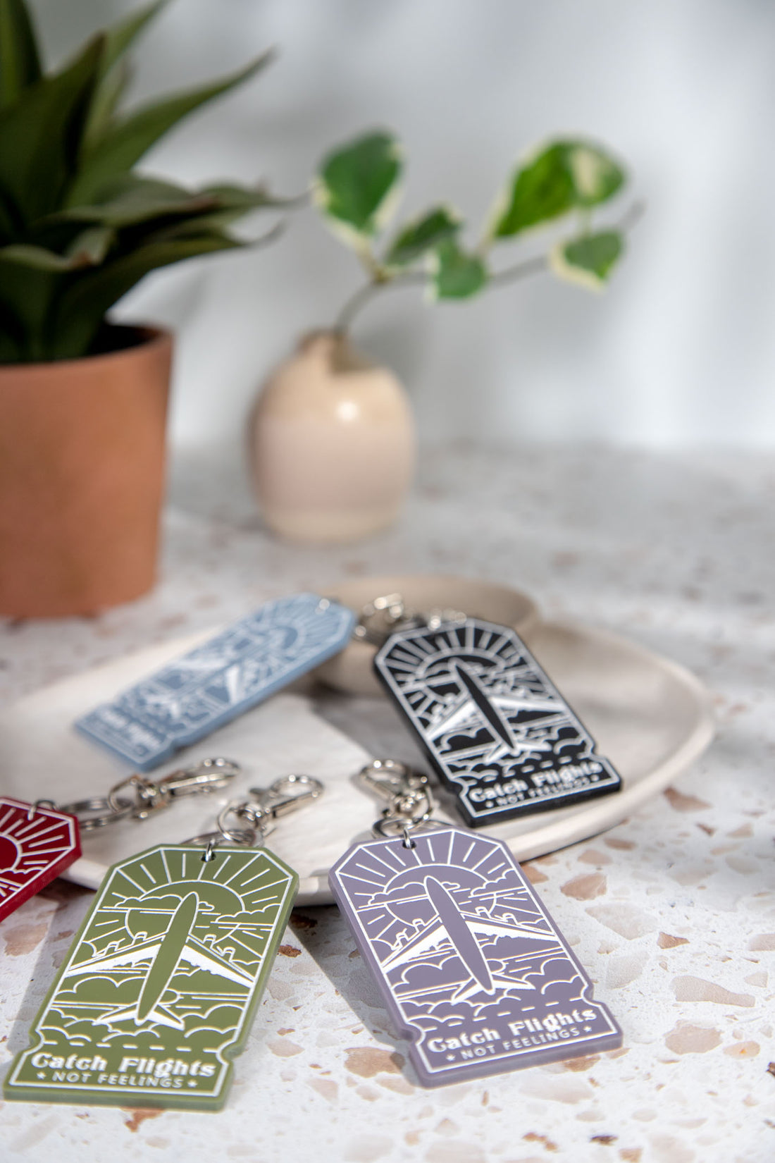 Catch Flights Not Feelings Travel Acrylic Retro Keychain – The Tipsy ...