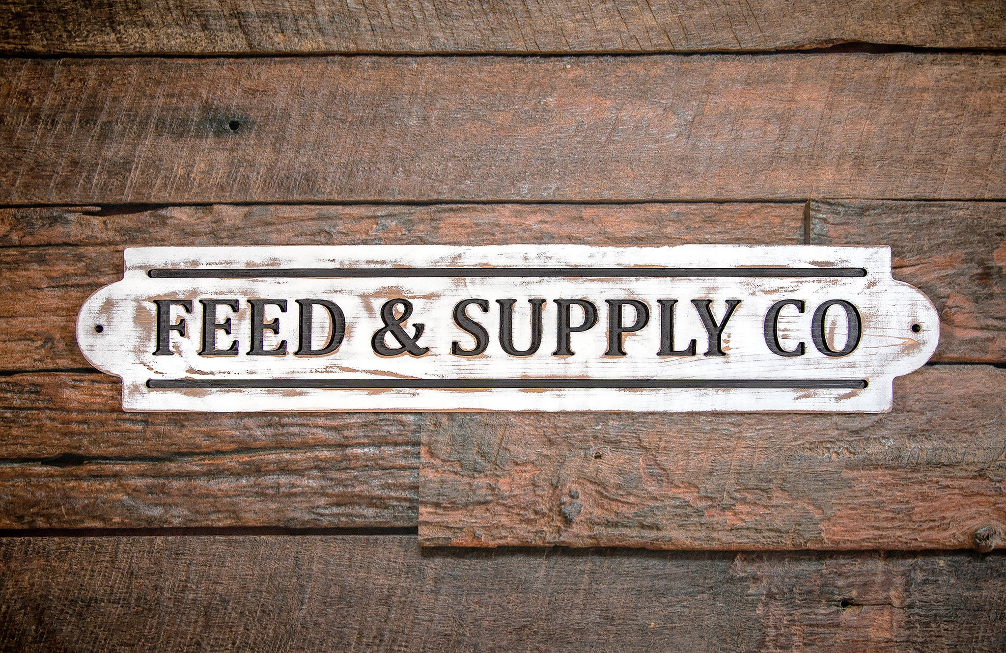Feed & Supply Co Engraved Wood Sign 36x7 – The Tipsy Anvil Co.