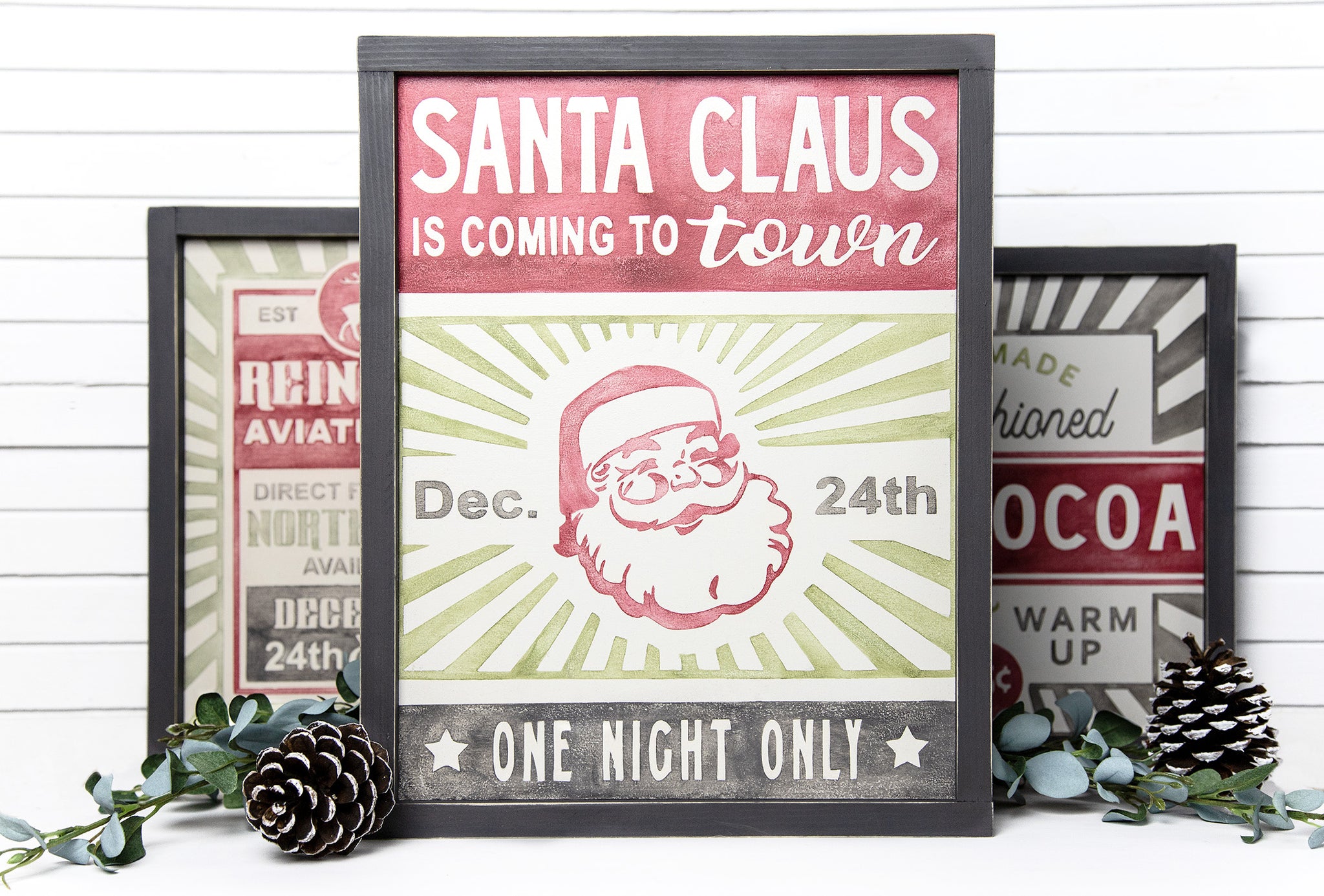 Santa Claus Coming to Town Christmas Wood Sign 14x17 – The Tipsy Anvil Co.