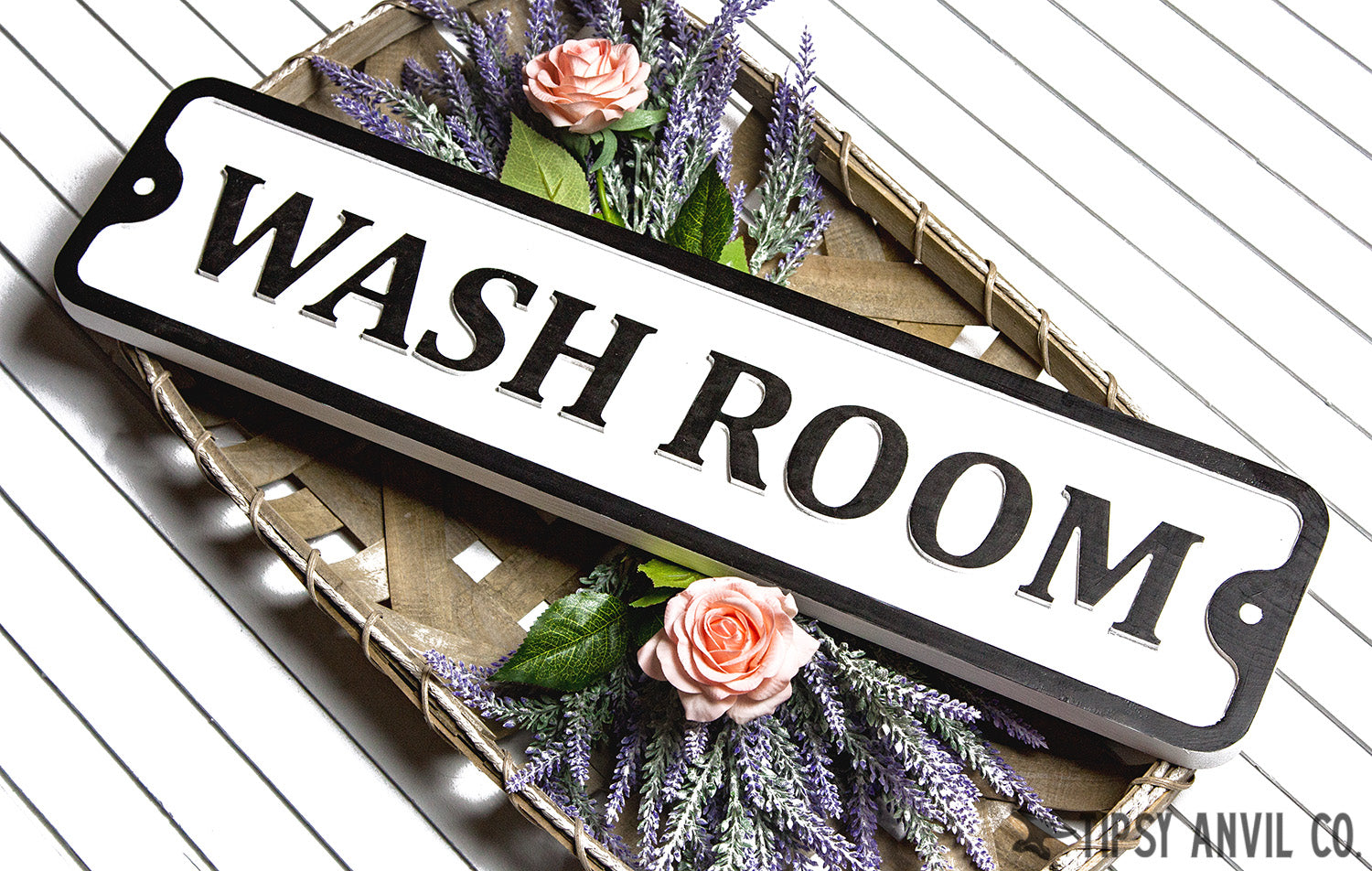 Wash Room Embossed Wood Sign 25x6 – The Tipsy Anvil Co.