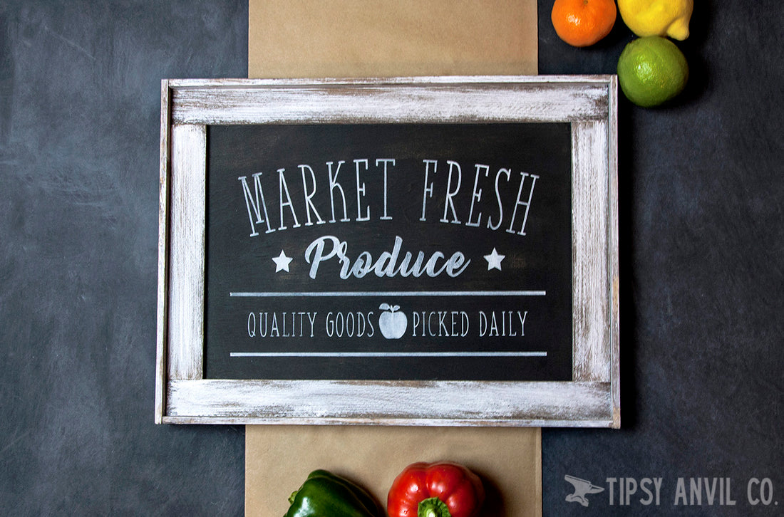 Market Fresh Produce Distressed Wood Sign 16x11.5 – The Tipsy Anvil Co.