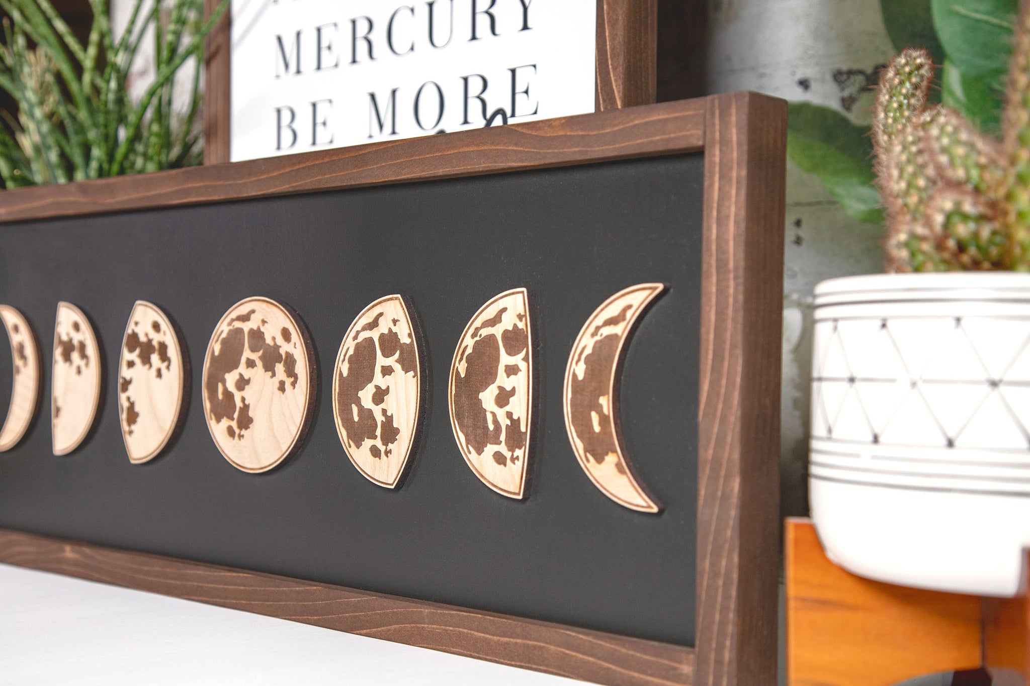 Moon Phases Engraved Wood Sign 9x24 – The Tipsy Anvil Co.