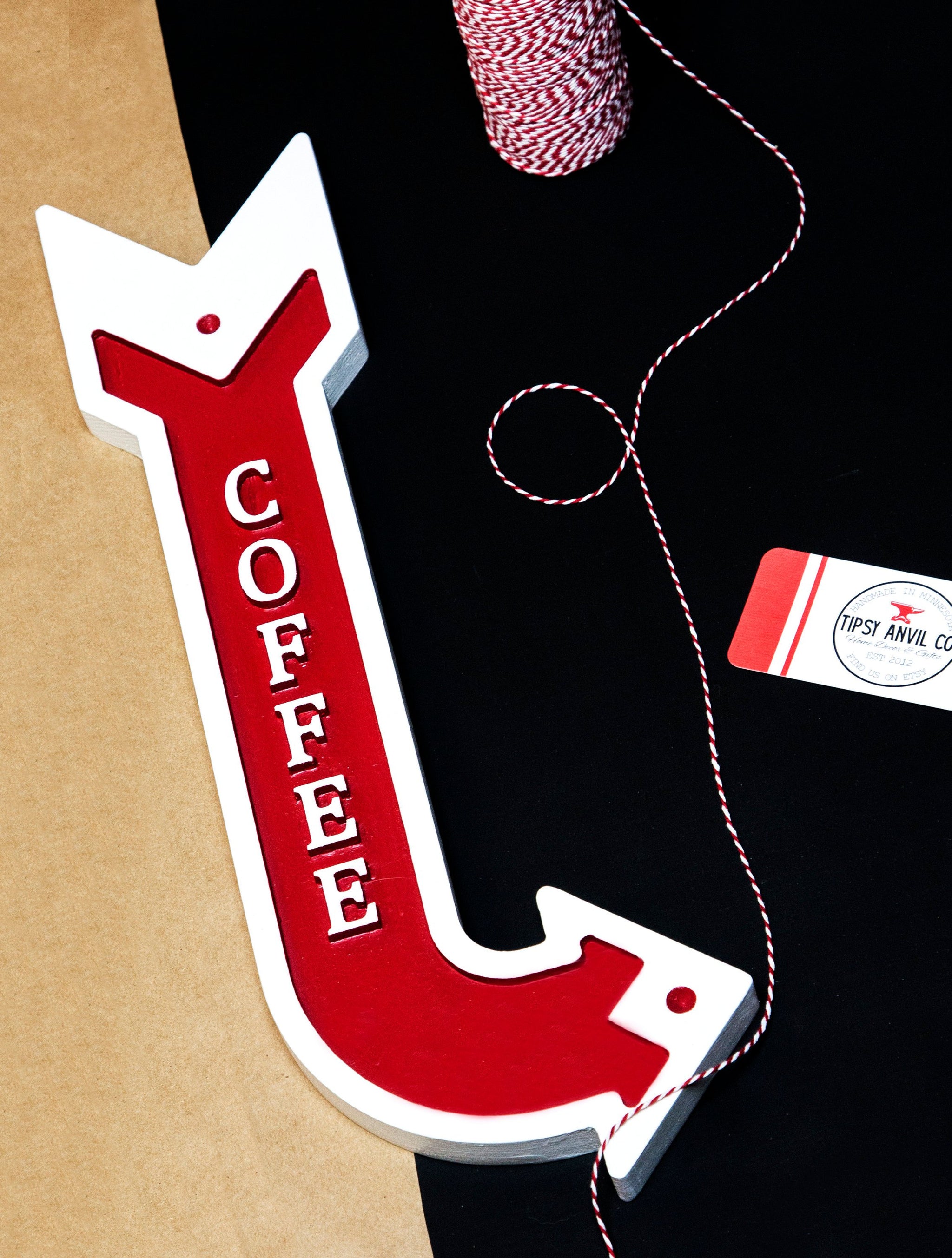 Coffee Embossed Arrow Wood Sign 18 Tall – The Tipsy Anvil Co.